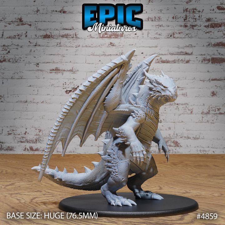 3D Printable Bipedal Dragon / Legendary Fire Drake / Volcano Mountain Encounter / Magical Mount ...